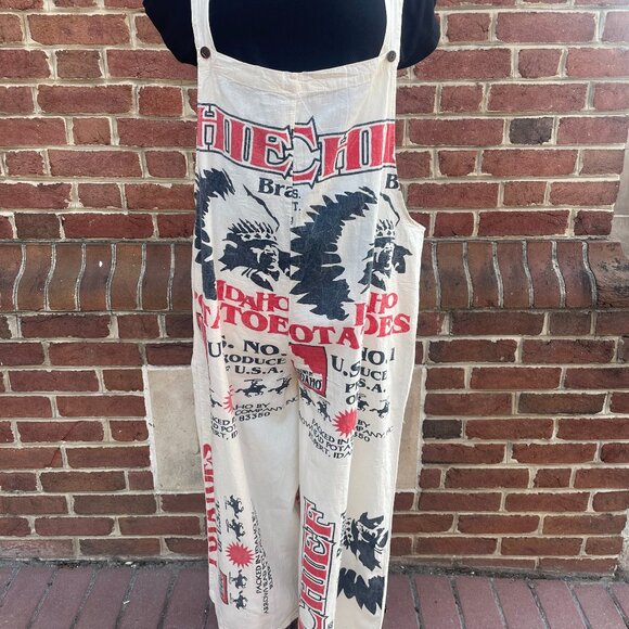 Pants & Jumpsuits | Vintage Flour Sack Overalls New | Poshmark